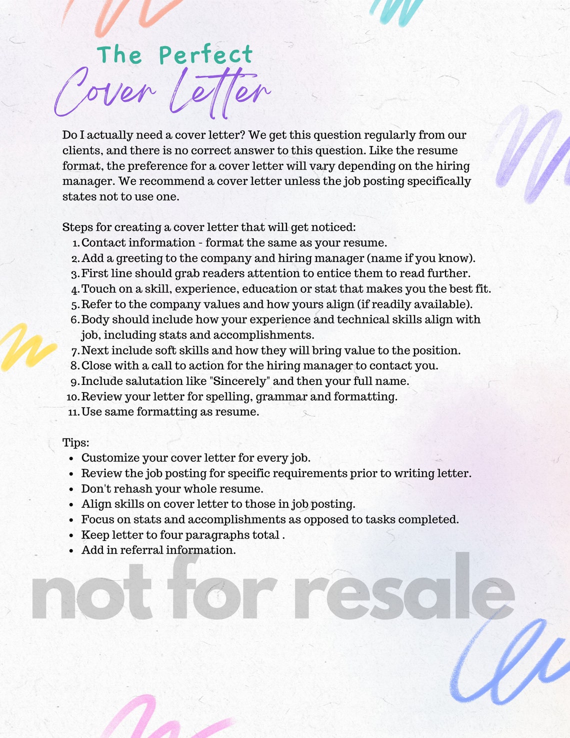 Career Planner skills Assessment Resume Cover Letter - Etsy