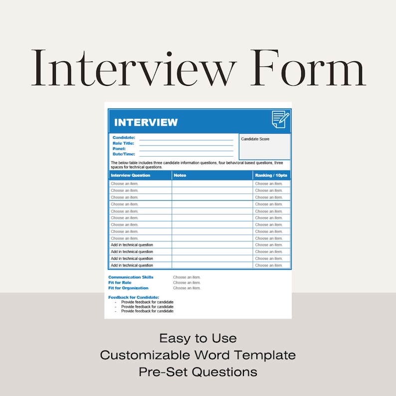 Interview Form With Bonus 500 Interview Questions for Recruiters ...