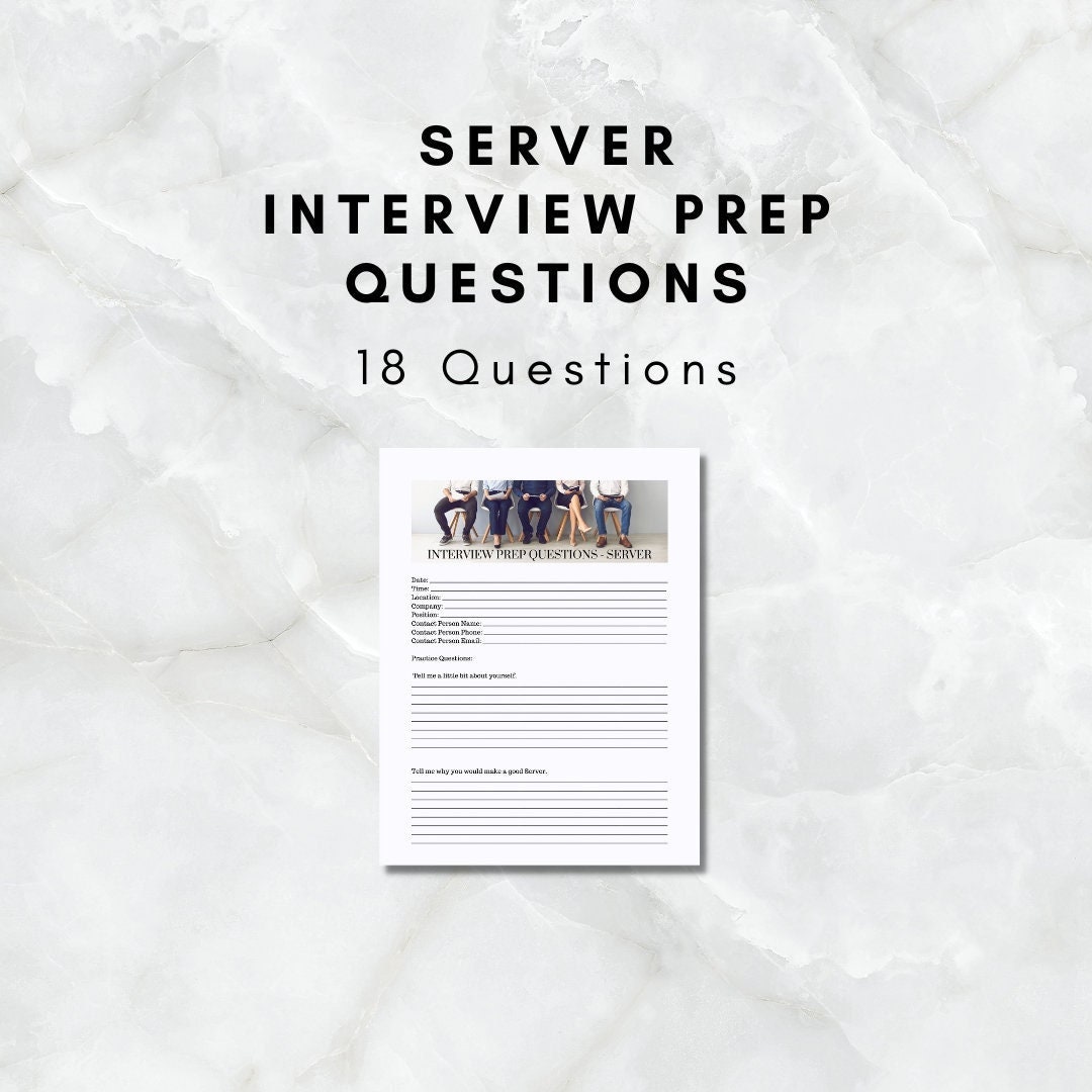 Interview Prep Questions for Restaurant Servers - Help Prepare for ...