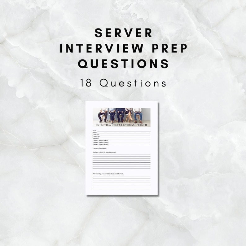Interview Prep Questions for Restaurant Servers - Help Prepare for ...