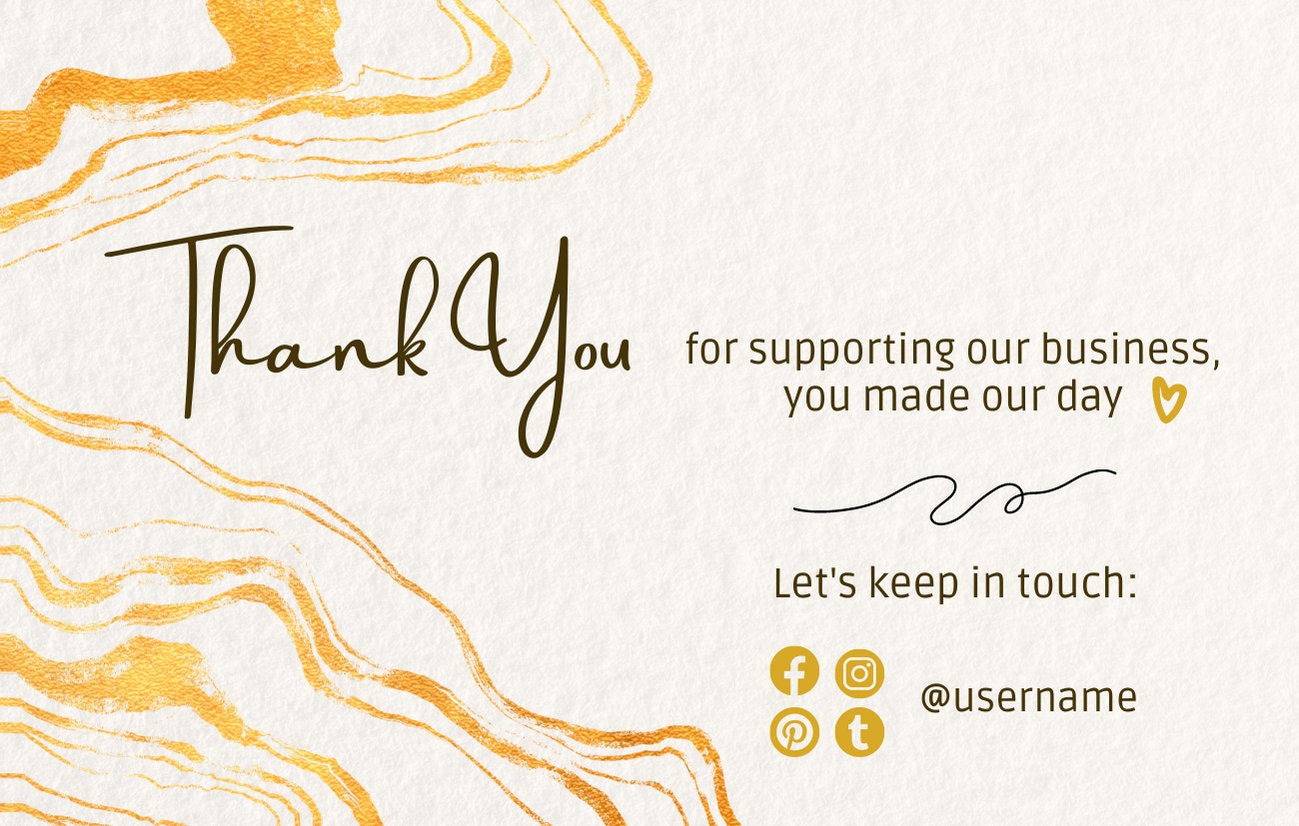 Editable Thank You Card for Packages - Etsy
