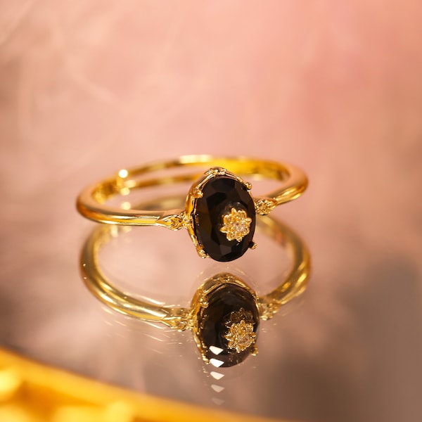 Silver Onyx Rings Uk - Etsy