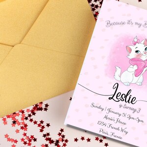 Marie Birthday Invitation, Aristocats Invitation, Birthday Invitation ...