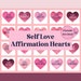 60 Self Love Hearts Affirmation Cards, Printable Positive Affirmation ...