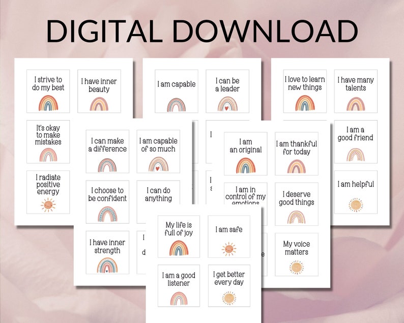 40 Children's Positive Affirmation Cards Daily - Etsy
