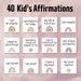 40 Children's Positive Affirmation Cards, Daily Affirmations for Kids ...