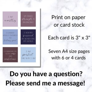 40 Positive Affirmation Cards, Daily Self Care Affirmations ...