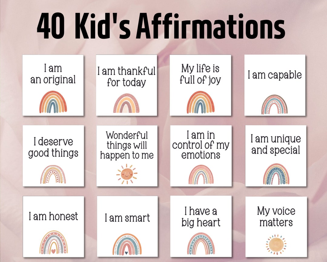 40 Children's Positive Affirmation Cards Daily - Etsy