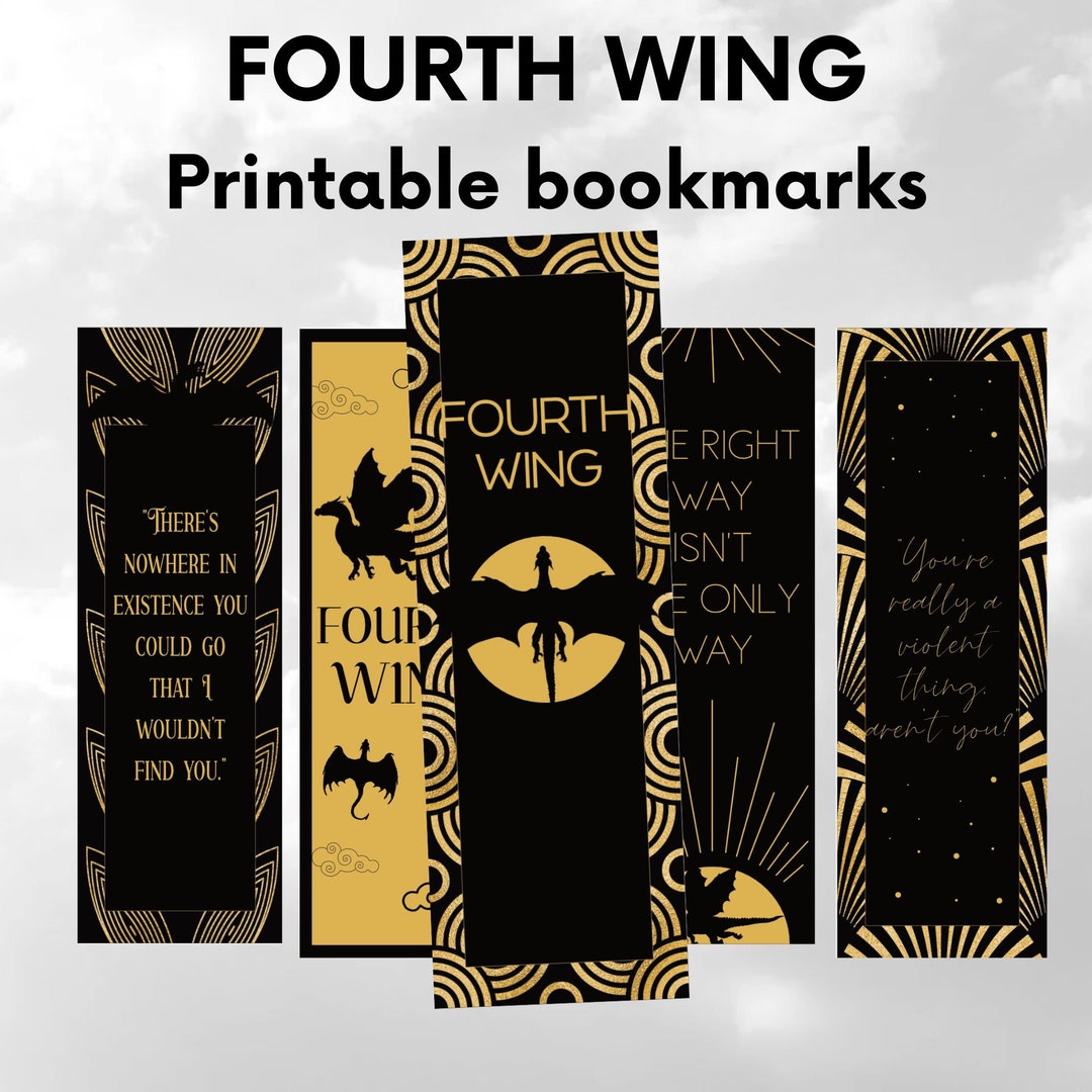 Six Fourth Wing Inspired Printable Bookmarks, Digital Download, Retro ...