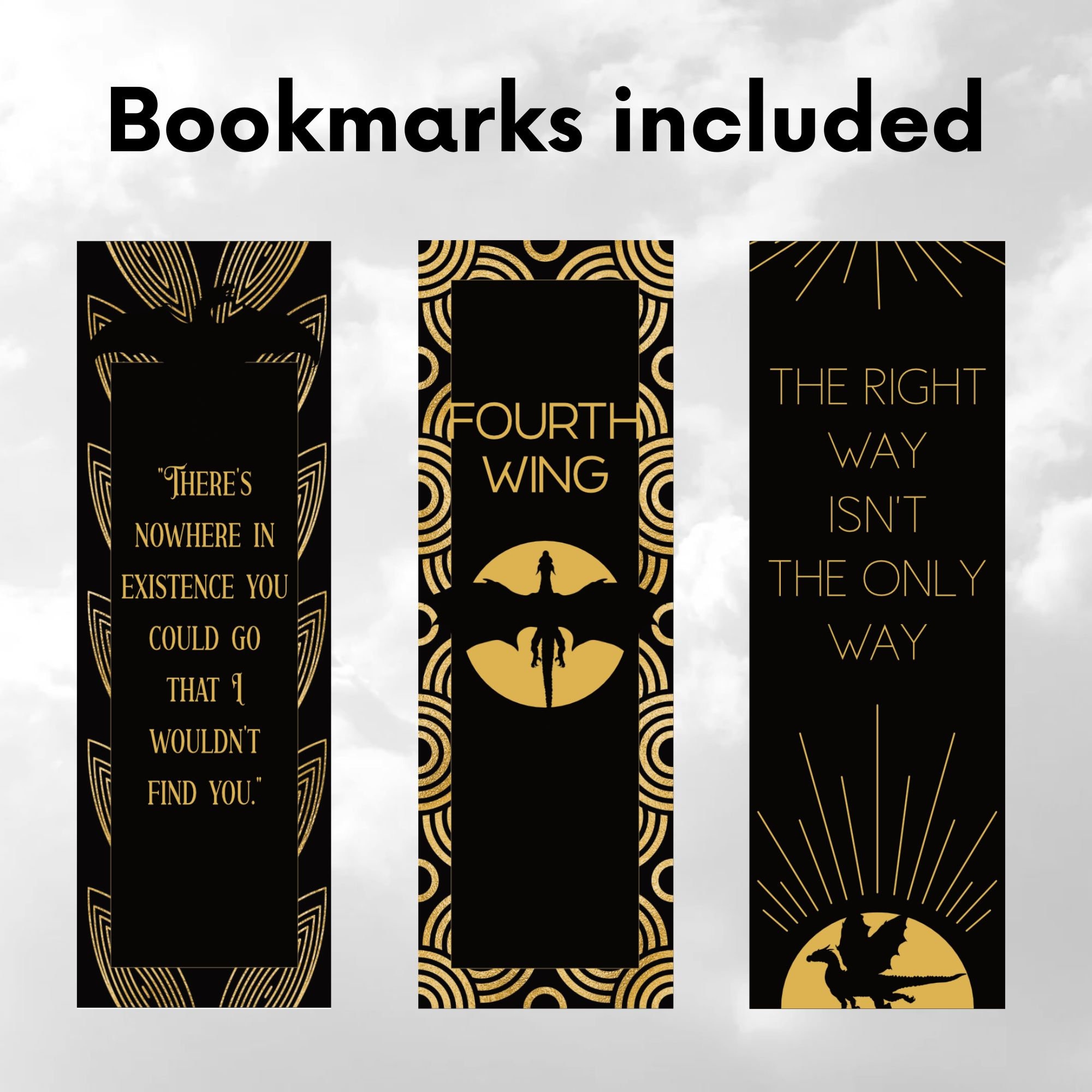 Six Fourth Wing Inspired Printable Bookmarks, Digital Download, Retro ...