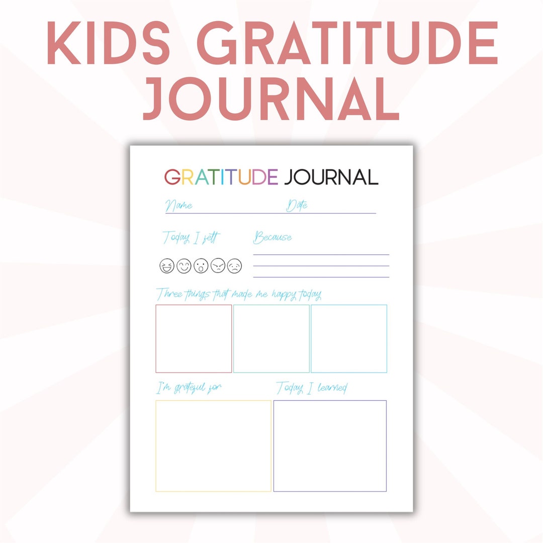 Kids Gratitude Journal, Daily Diary, Reflection Journal for Children ...