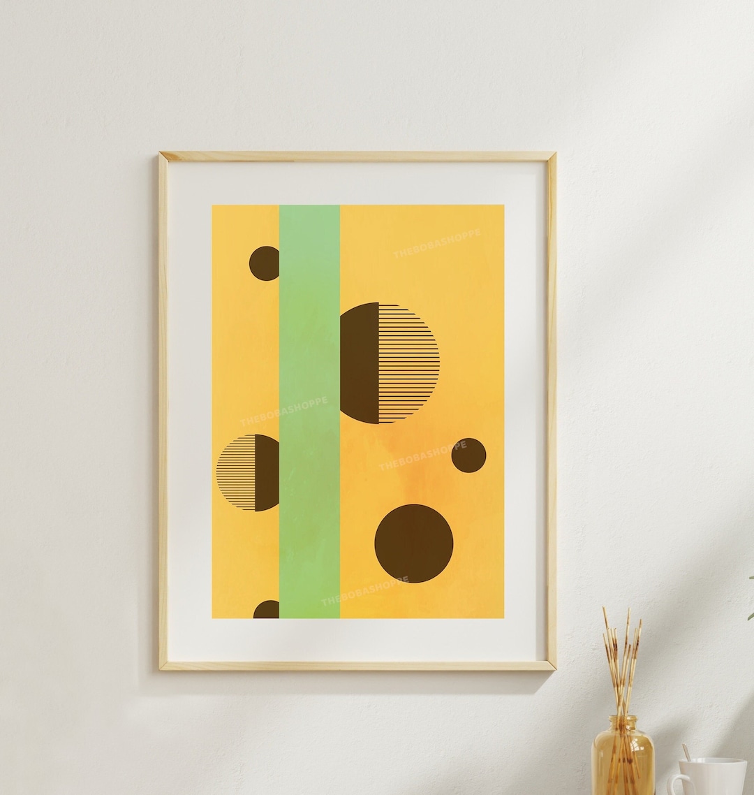 Boba Tea Abstract Shapes Wall Art Poster | Digital Download Printable ...