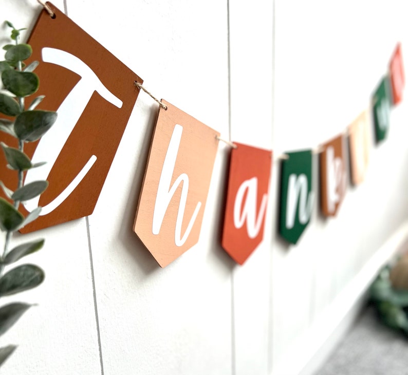 Thankful Wooden Banner Thanksgiving Banner Thanksgiving - Etsy