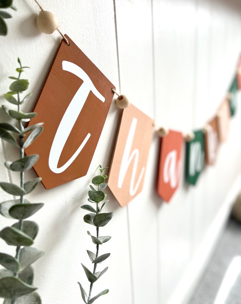 Thankful Wooden Banner Thanksgiving Banner Thanksgiving - Etsy