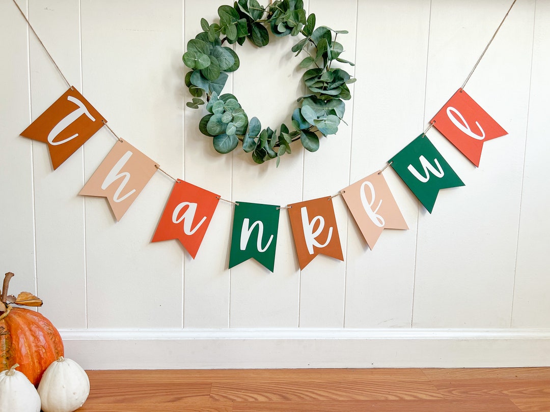 Thankful Wooden Banner, Thanksgiving Banner, Thanksgiving Photo Prop ...