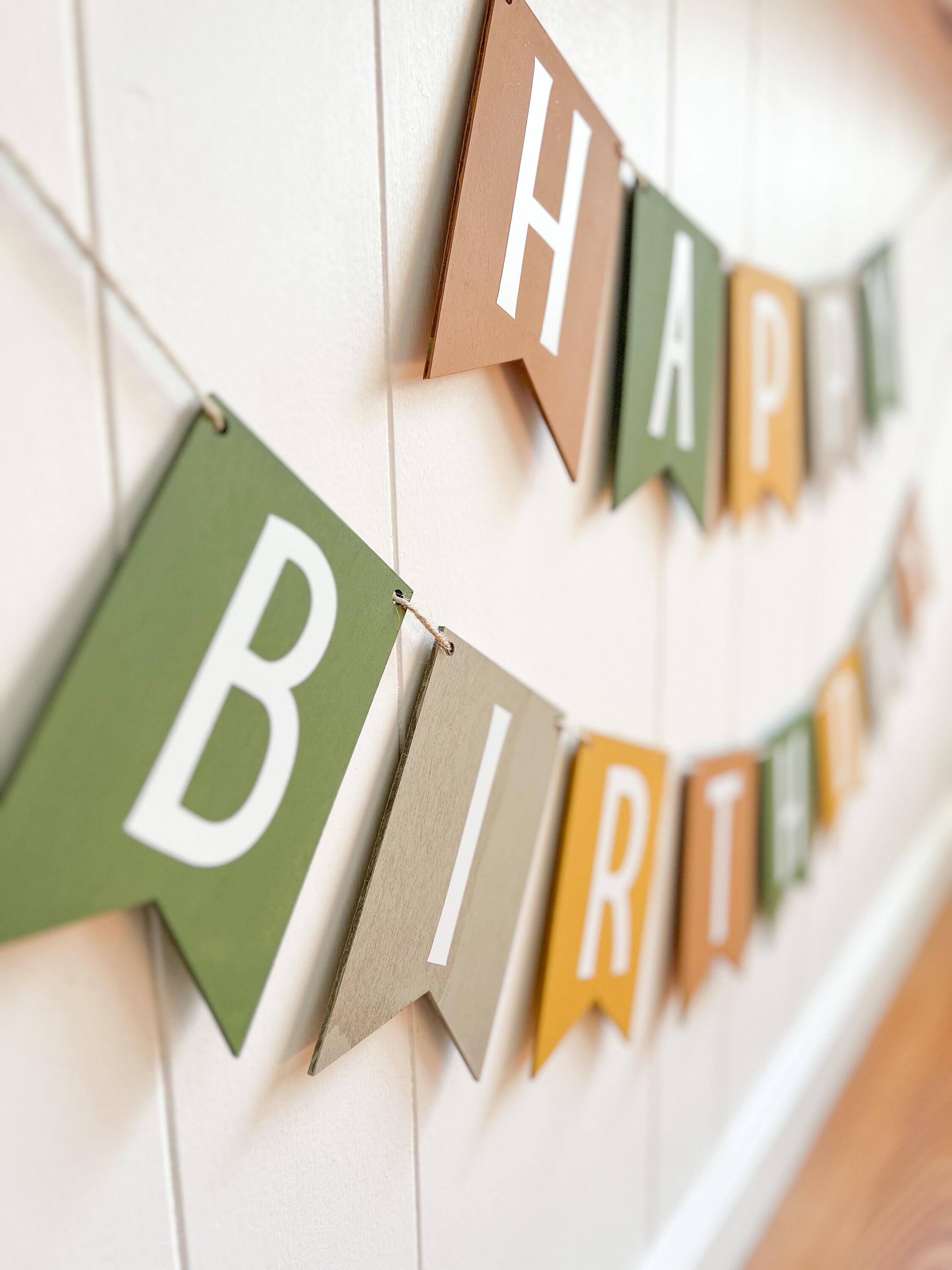 Boho Happy Birthday Wooden Banner: Reusable Neutral Party Decor Sign - Etsy