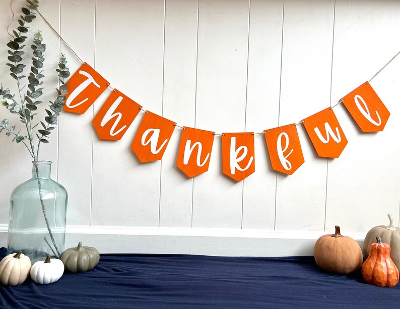 Thankful Wooden Banner Thanksgiving Banner Thanksgiving - Etsy