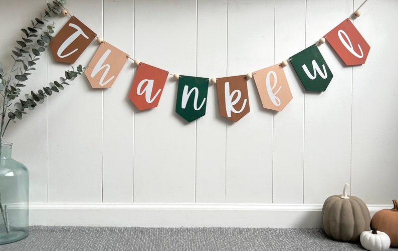 Thankful Wooden Banner Thanksgiving Banner Thanksgiving - Etsy