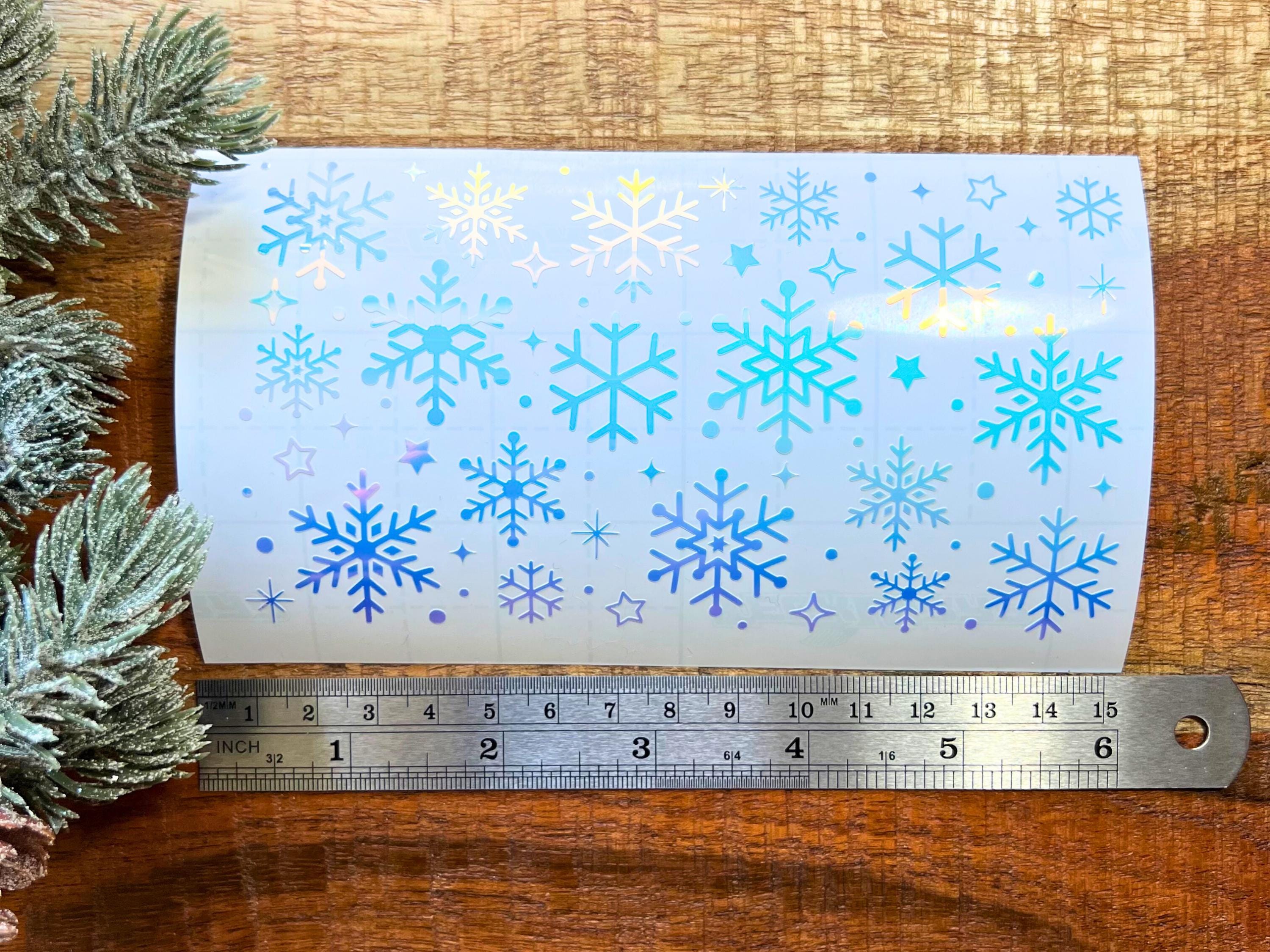 Christmas Vinyl Decal Set, Holographic Snowflakes Stickers for Tumblers ...