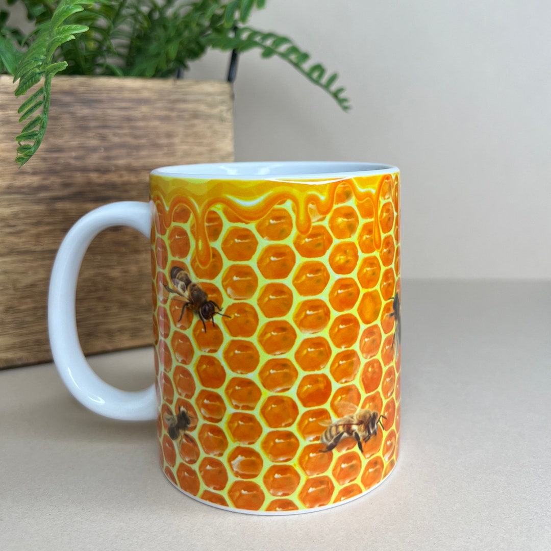 Bee Mug, Honey Comb Mug, Bee Hive Coffee Mug - Etsy