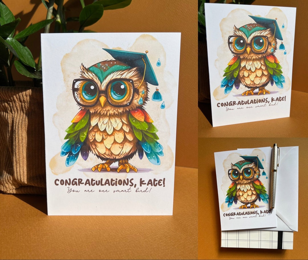 Personalized Owl Graduation Card: Funny Congratulations Card - Etsy