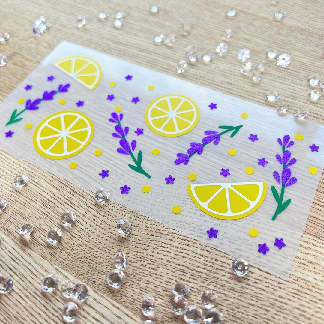 Lemon Vinyl Decal Set: Glitter Lavender Waterproof Stickers - Etsy