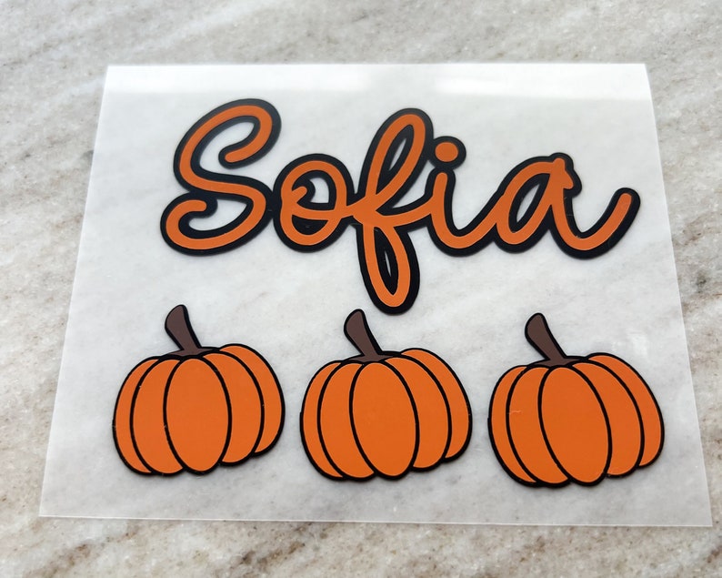 Personalised Vinyl Name Decal, Custom Pumpkin Stickers for Water ...