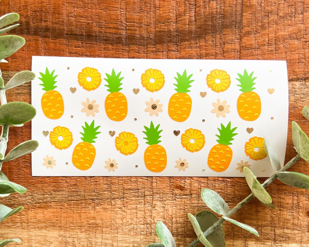 Pineapple Sticker Set, Waterproof Tropical Fruit Decal Pack, Water ...
