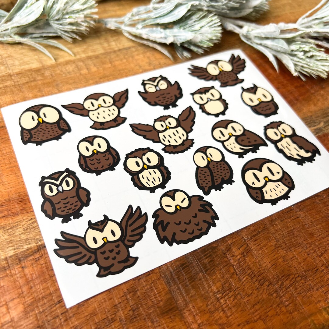 Owl Stickers, Waterproof Vinyl Owl Decals for Water Bottles and Laptops ...
