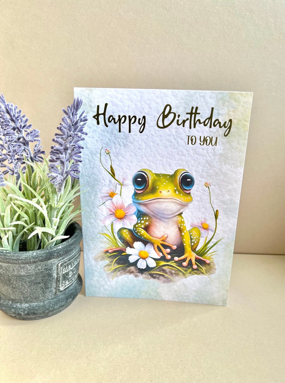 Frog Birthday Card, Funny Birthday Card for Friend, Watercolour ...