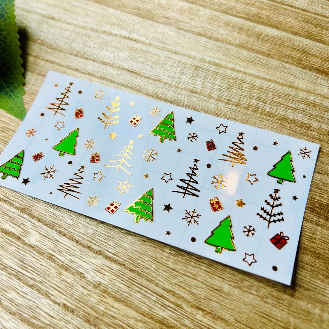 Christmas Tree Vinyl Decals: Metallic Holiday Stickers - Etsy