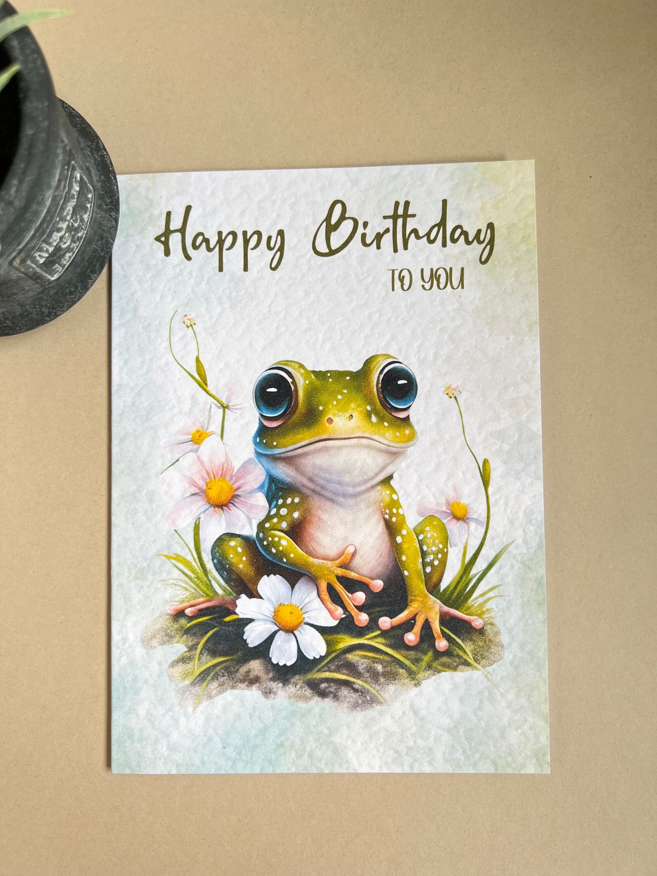Frog Birthday Card, Funny Birthday Card for Friend, Watercolour ...