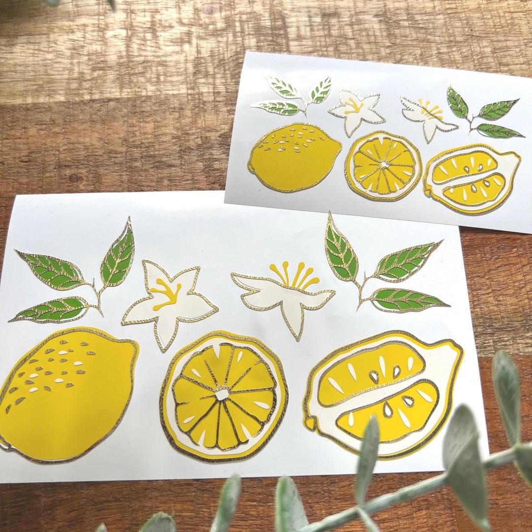 Lemon Vinyl Decal Set: Waterproof Stickers for Tumblers & Water Bottles ...