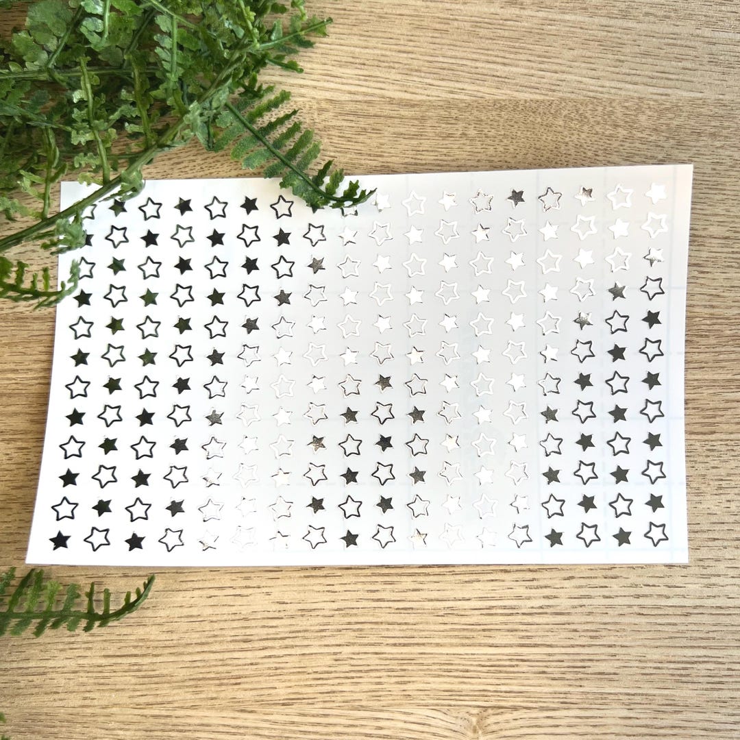 Silver Star Vinyl Stickers: Waterproof Planner & Journal Decals - Etsy