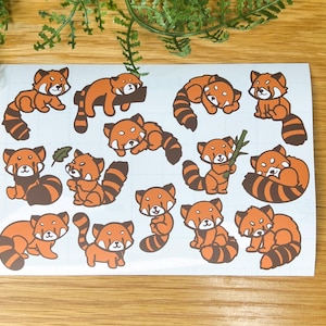 Red Panda Vinyl Decal Set, Waterproof Stickers for Water Bottles and ...