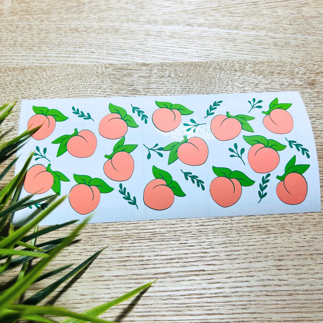 Peach Stickers, Waterproof Peach Vinyl Decals for Water Bottles, Unique ...