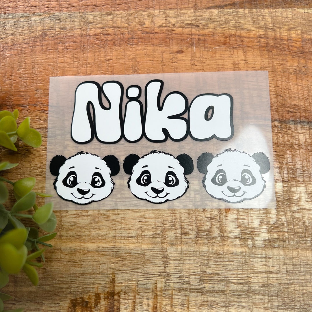Personalised Panda Vinyl Name Decal - Waterproof Sticker for Water ...