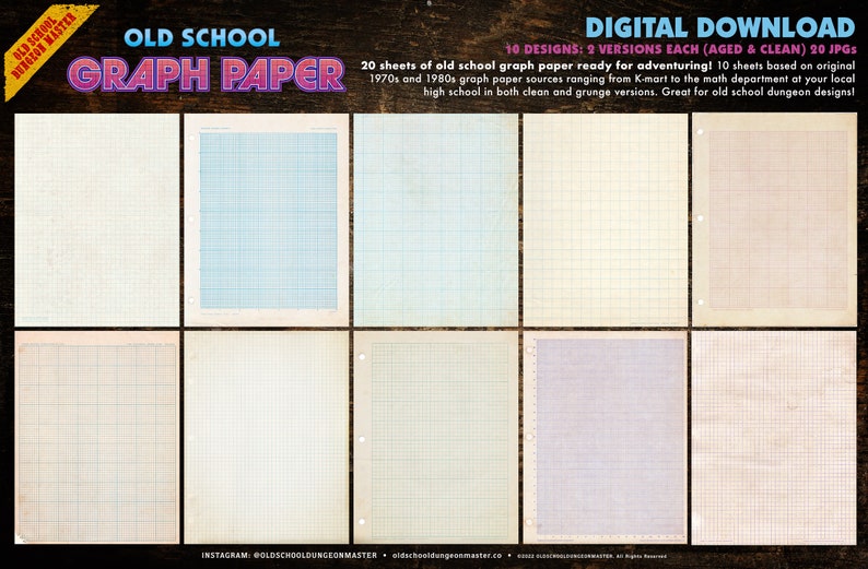 Old School Graph Paper - Etsy