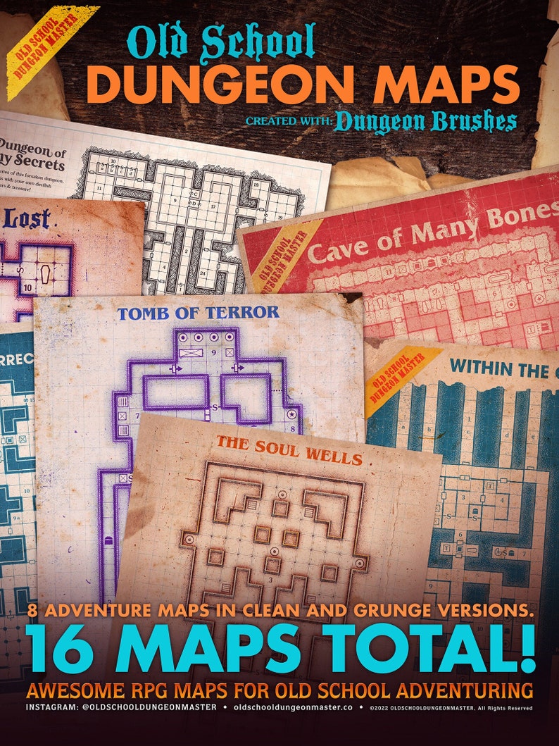Old School Dungeon Maps Vol 1 - Etsy
