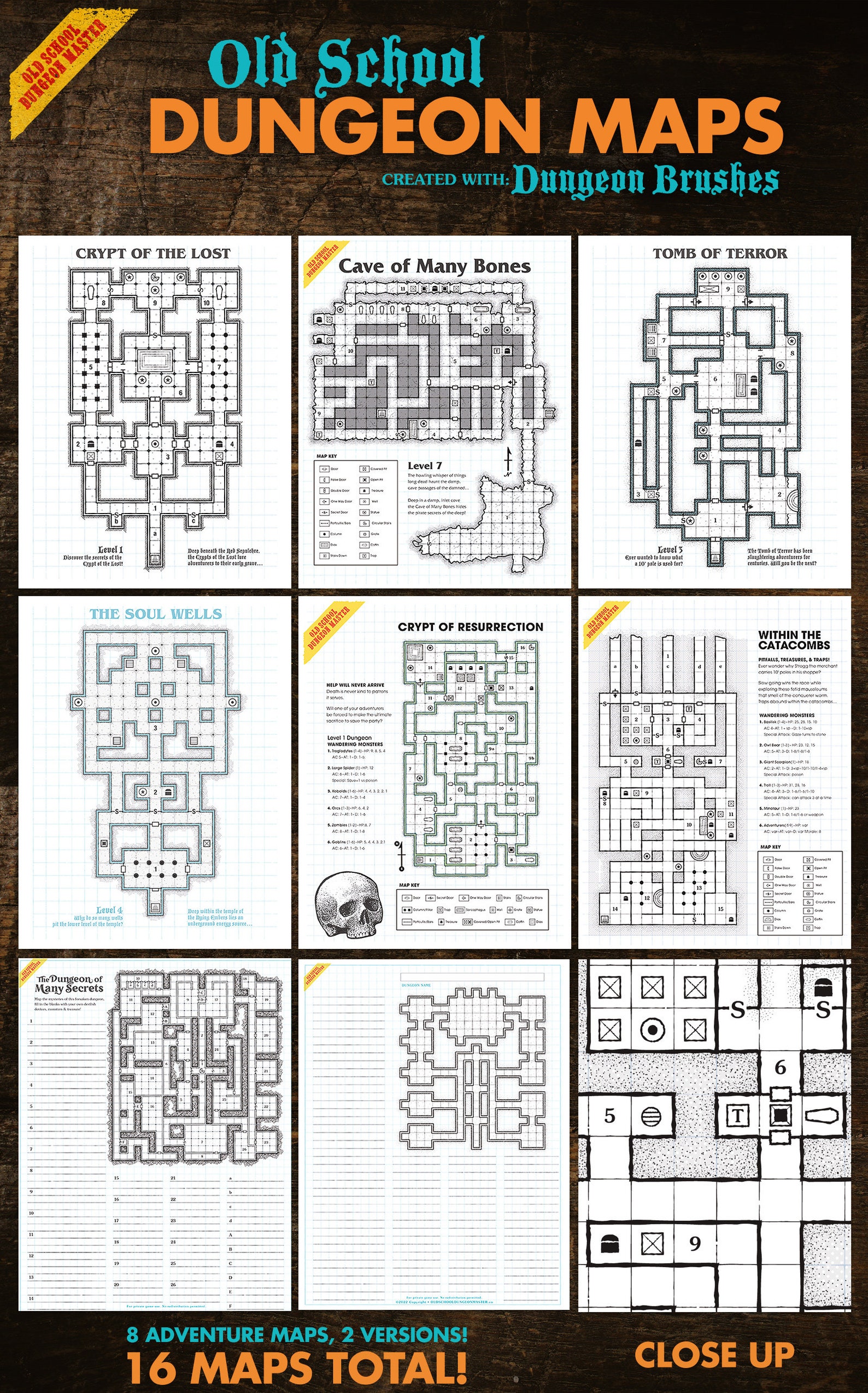 Old School Dungeon Maps Vol 1 - Etsy