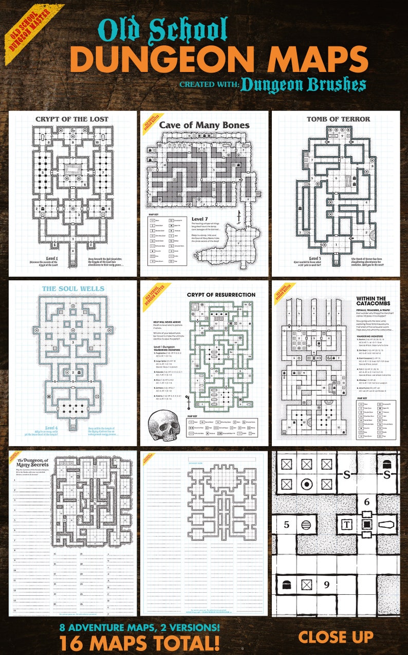 Old School Dungeon Maps Vol 1 - Etsy