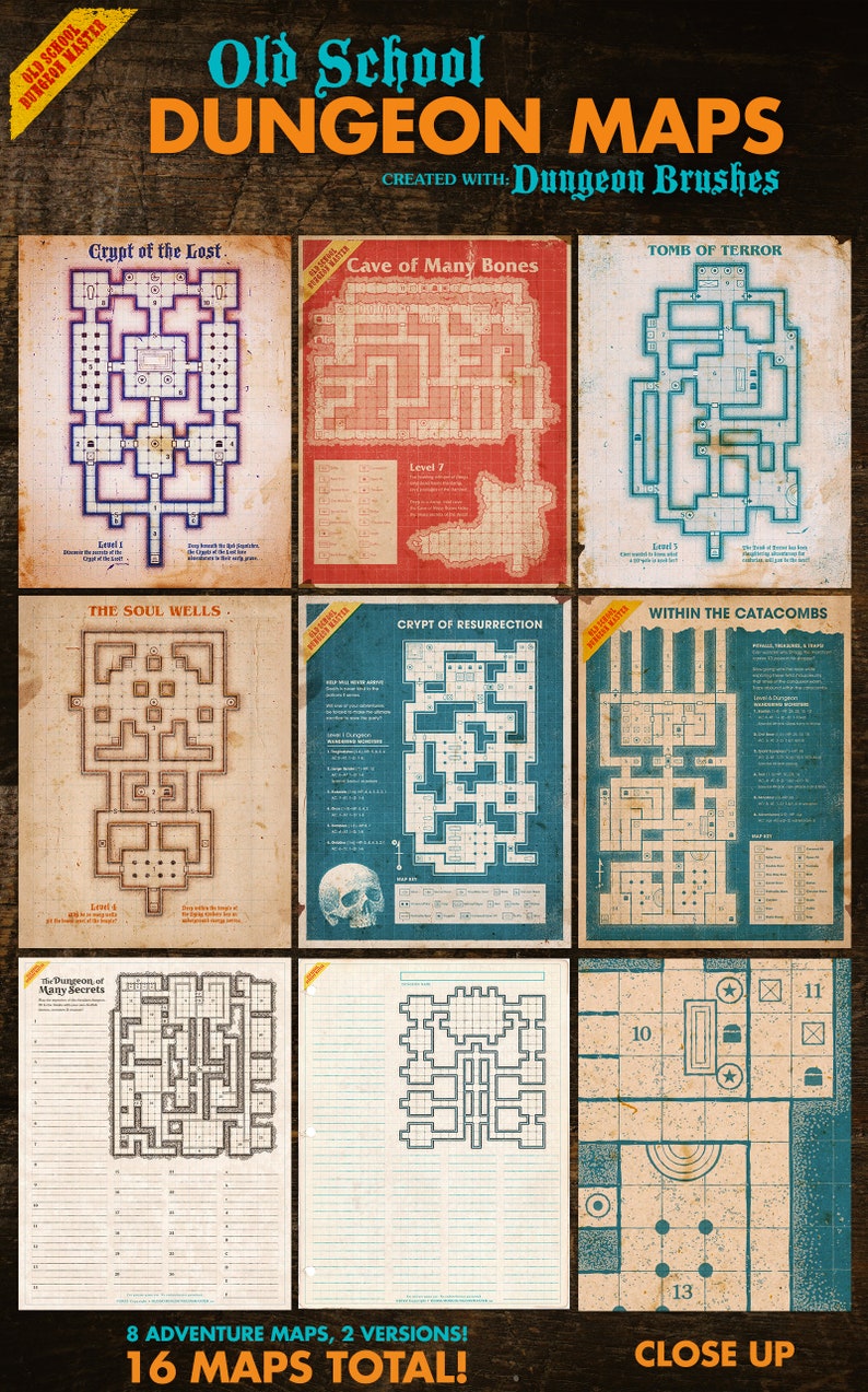 Old School Dungeon Maps Vol 1 - Etsy