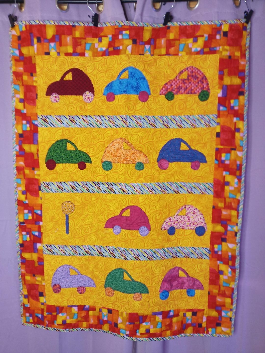 Handmade Raw Edge Applique Cars Quilt - Etsy