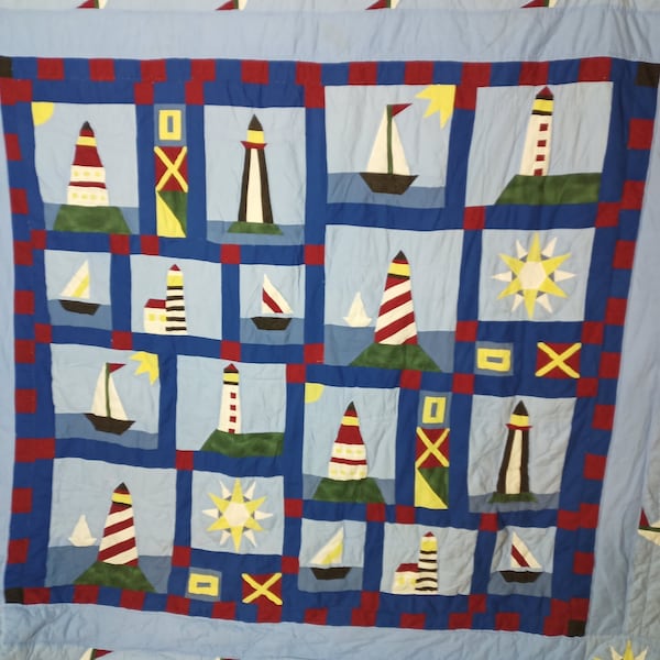 Lighthouse Quilt - Etsy