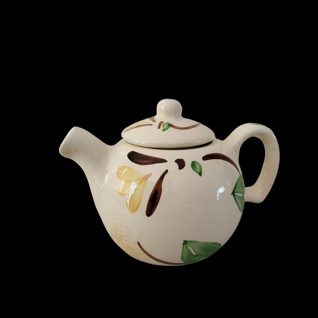 Purinton Pottery Hand Painted Teapot Yellow Blossom Ivy Pattern Tea Pot ...