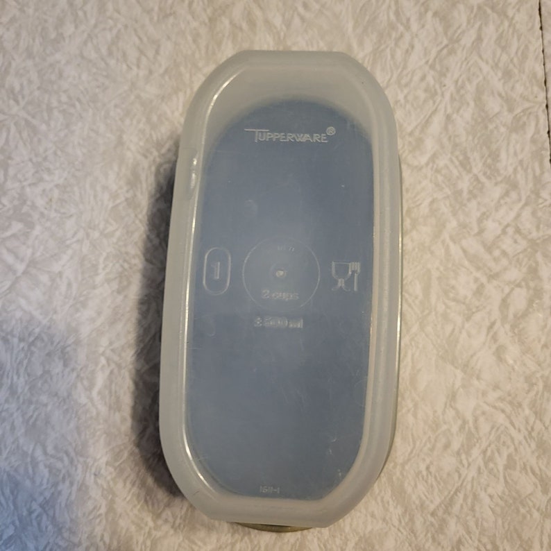 Vintage Tupperware Blue Lid Modular Mates 1 Rectangle 2 Cup Storage ...