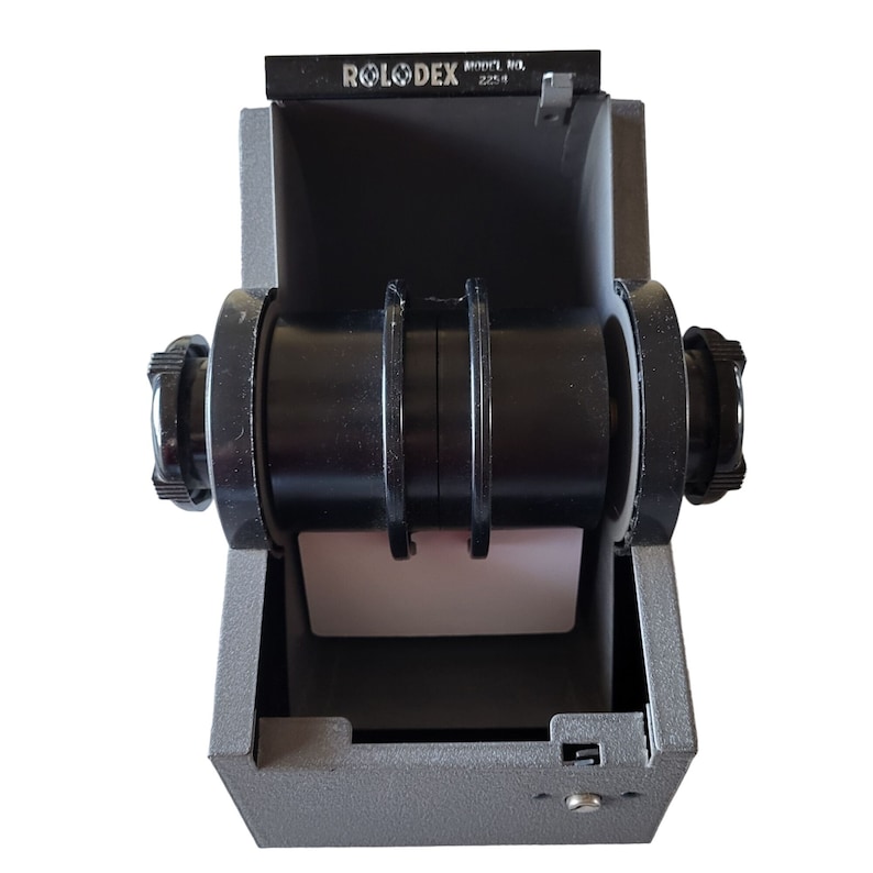 Vintage Metal Rolodex Zephyr Filing Card File No Key 2254 DOES NOT SPIN ...