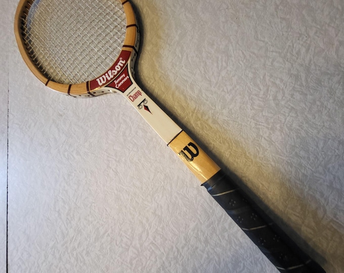 Wilson Jimmy Connors Champ Tennis Racket Wood Frame Collectible 1970s ...