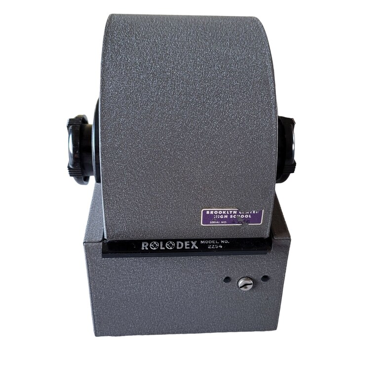 Vintage Metal Rolodex Zephyr Filing Card File No Key 2254 DOES NOT SPIN ...