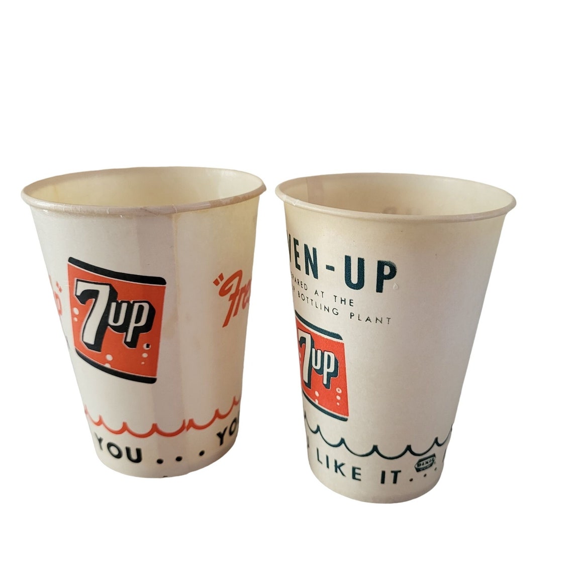 Vintage 7up Wax Paper Cups, Set of 2, Soda Collectible - Etsy